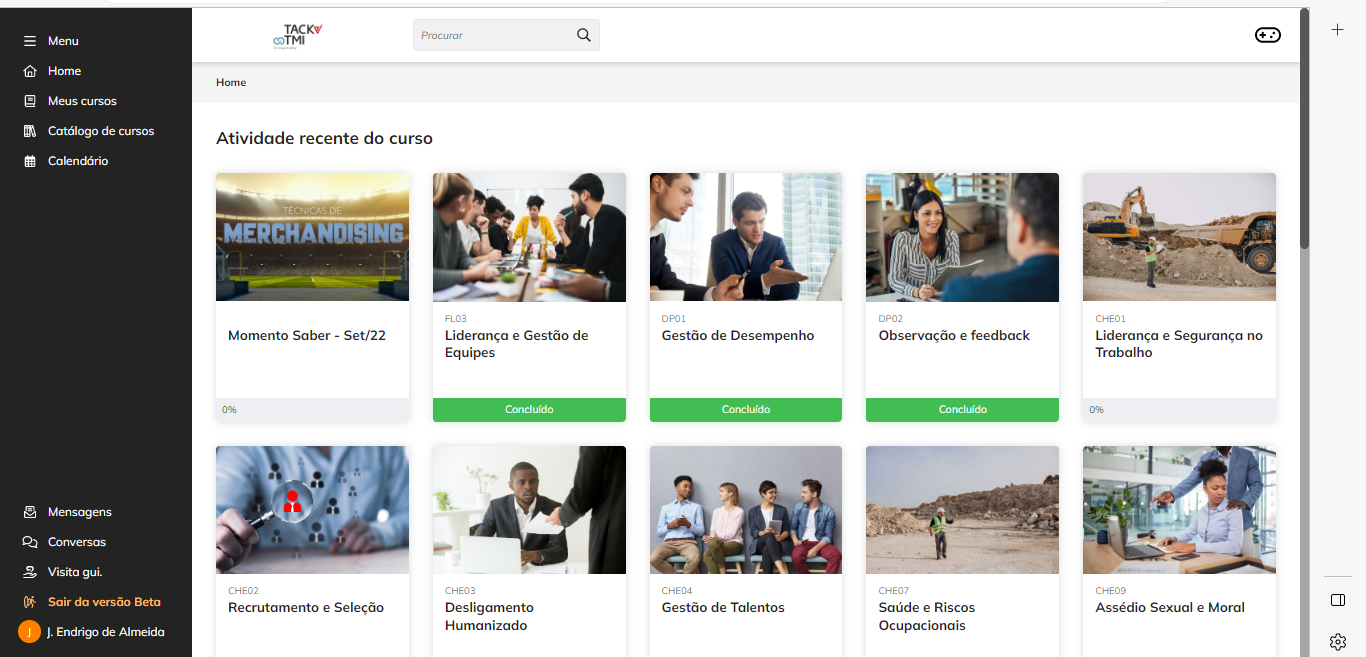 Plataforma LMS/EAD - Tack TMI Brasil
