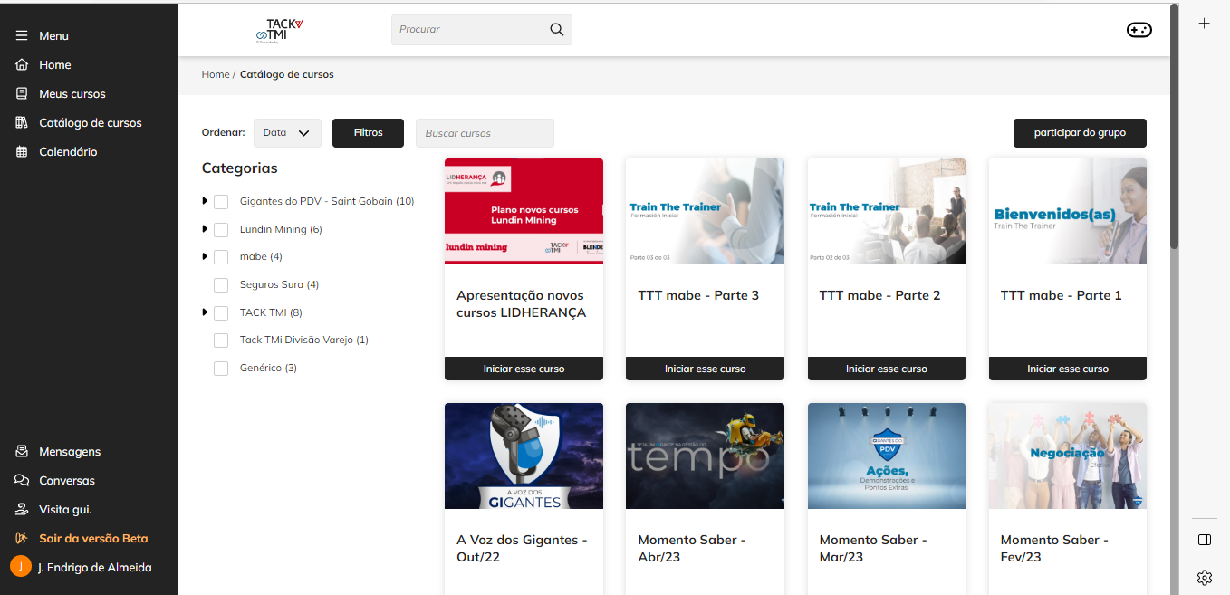 Plataforma LMS/EAD - Tack TMI Brasil